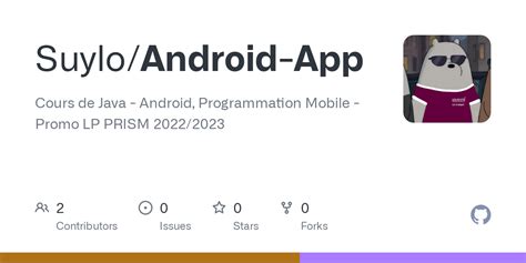 GitHub Suylo Android App Cours De Java Android Programmation Mobile Promo LP PRISM