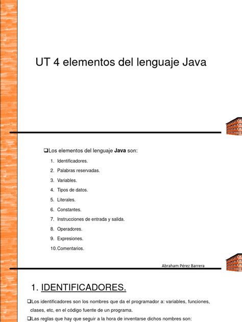 ut4 elementos del lenguaje java pdf tipo de datos variable