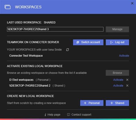Managing Workspaces In Connecter Connecter Help Center