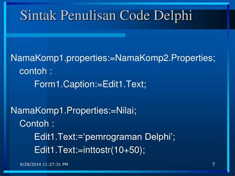 PPT Pemrograman Visual Delphi Pertemuan Mengelola Project PowerPoint Presentation ID