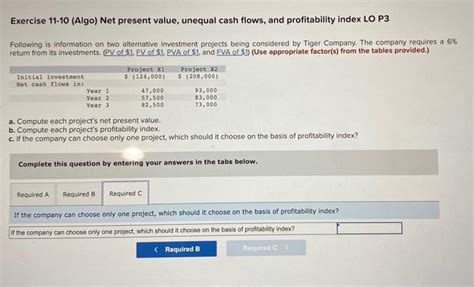 solved exercise 11 10 algo net present value unequal cash