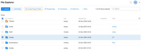 Project Folder Management