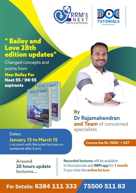 bailey and love 28th edition updates by rrm neet ss and doc tutorials
