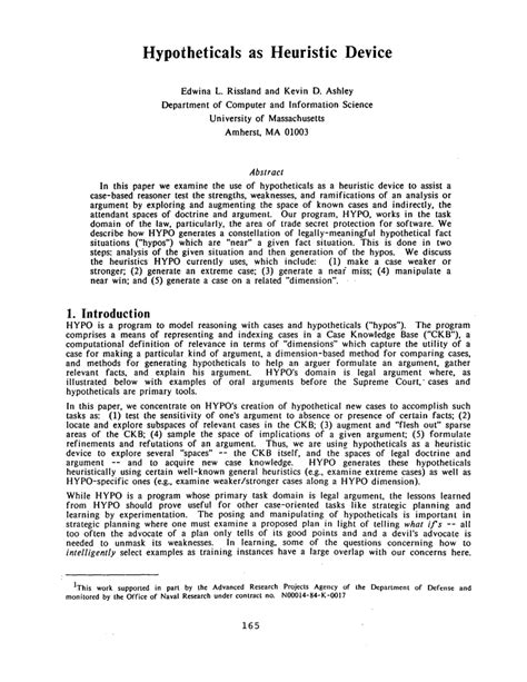 Pdf Hypotheticals As Heuristic Device