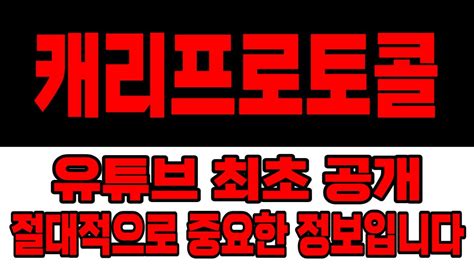 캐리프로토콜 코인🥇 무조건 승리한다🥇 캐리프로토콜코인캐리프로토콜코인전망캐리프로토콜코인분석 Youtube