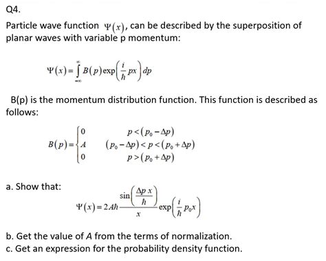 solved q4 particle wave function y x can be described by