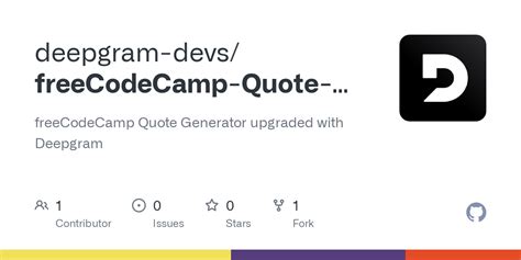 Github Deepgram Devsfreecodecamp Quote Generator Freecodecamp Quote