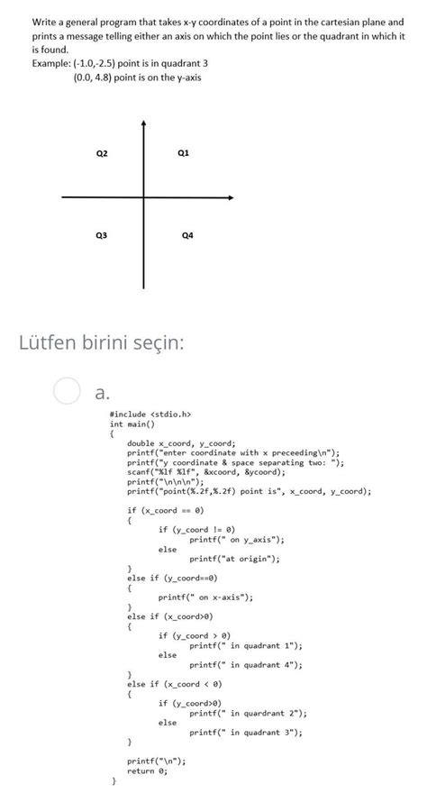 Write A General Program That Takes X Y Coordinates Of