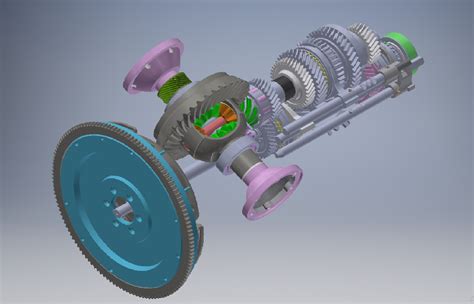 Car Engine Gearbox Animation