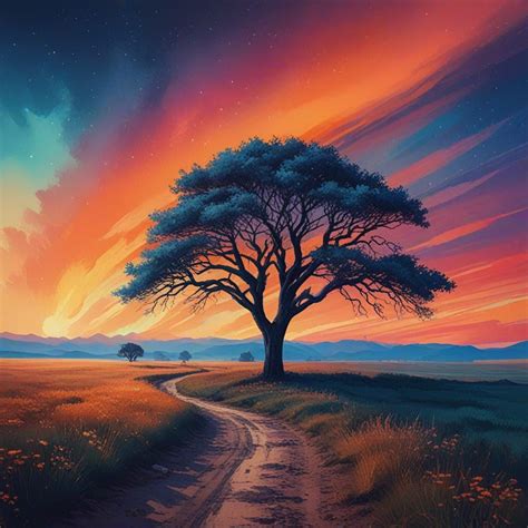 Spring Landscape Color Gradient Complementary Colors Modern European