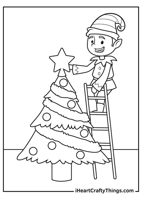 Elf Christmas Printable Coloring Pages Christmas Elf Coloring Page For