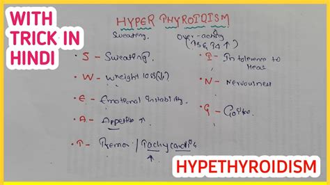 Hypethyroidism In Hindi With Trick Youtube