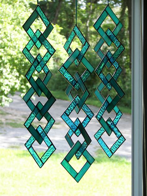 Turquoise Stained Glass Stained Glass Suncatcher Stained Glass Etsy