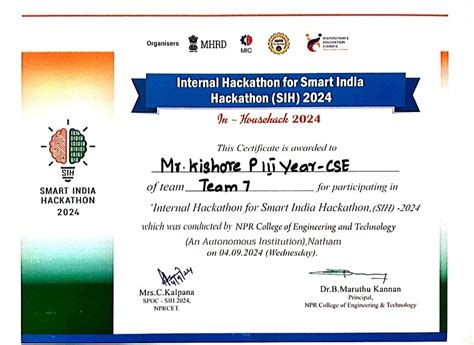 Sih Certification Smartindiahackthon Hackthon Trafficmanagement