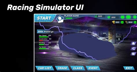Car Racing Simulator Ui 2d Gui Unity Asset Store