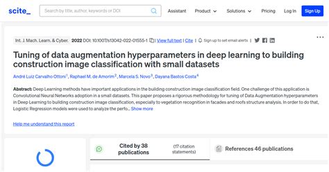 Tuning Of Data Augmentation Hyperparameters In Deep Learning To Building Construction Image