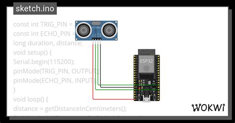 Ultra Sonic Sensor Wokwi Esp32 Stm32 Arduino Simulator