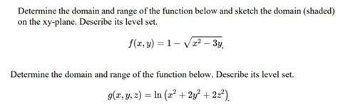 Solved Determine The Domain And Range Of The Function Below Chegg