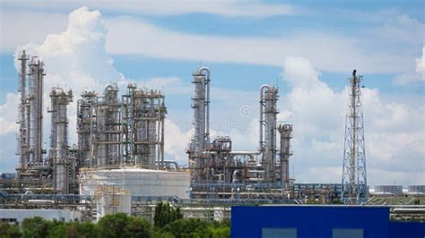 Landscape View Of A Modern Oil Refinery And Chemical Plant With Complex