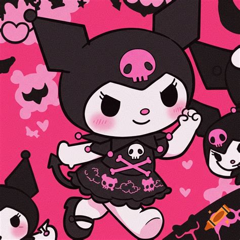 Kuromi And Hello Kitty Playing In A Pink And Purple Room On Craiyon