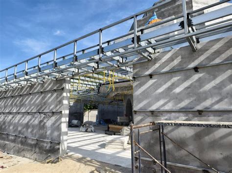 Metal Engineering Structure On A Construction Site Stock Image Image