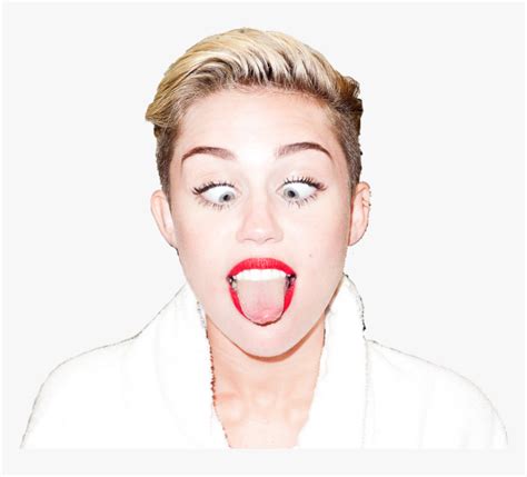 Surprised Miley Cyrus Tongue Wrecking Ball Hd Png Download