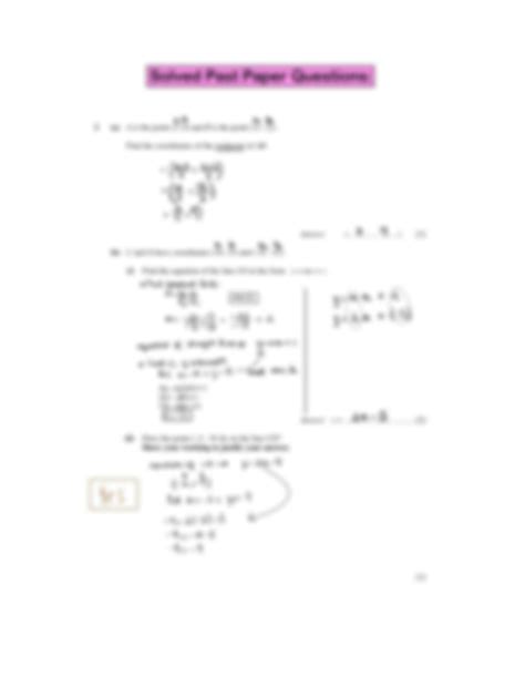 SOLUTION COORDINATE Geometry OLEVEL Latest Notes And SOLVED PAST PAPER QUESTIONS Studypool