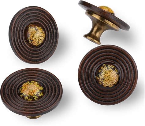 Marguerasw 4 Pack Vintage Antique Brass Cabinet Knobs Retro Kitchen