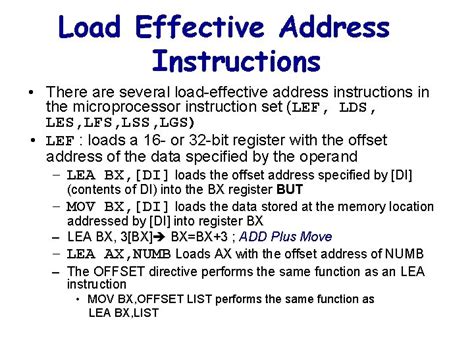 Assembly Language Data Movement Instructions Mov Instruction Move