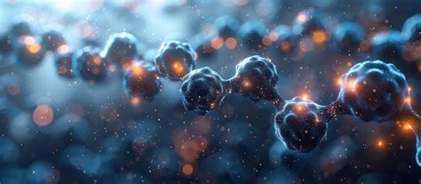 Abstract Molecular Structure With Glowing Lights Premium Ai Generated Image