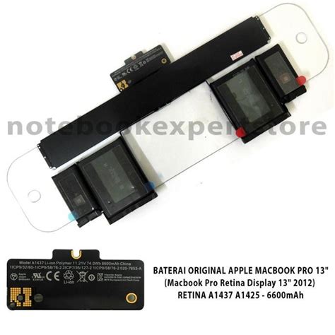Jual Baterai Original Apple Macbook Pro 13 Retina A1437 A1425 Shopee