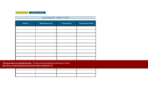 Communication Workbook Template Excel XLS
