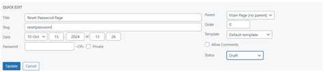 how to create a custom wordpress reset password page