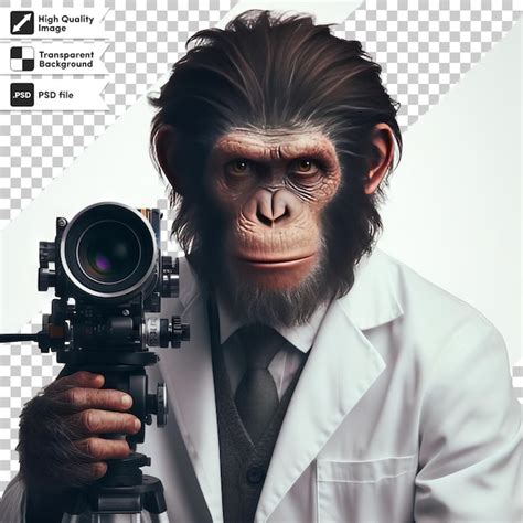 Premium Psd A Gorilla Holding A Camera With A Camera On It