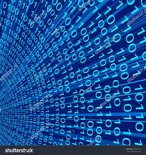 Abstract Blue Binary Code Line 3d Stock Illustration 604640759