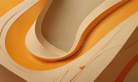Close Up View Curved Abstract Structure Composed Overlapping Orange
