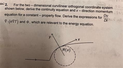 Solved 4 2 For The Two Dimensional Curvilinear Orthogonal