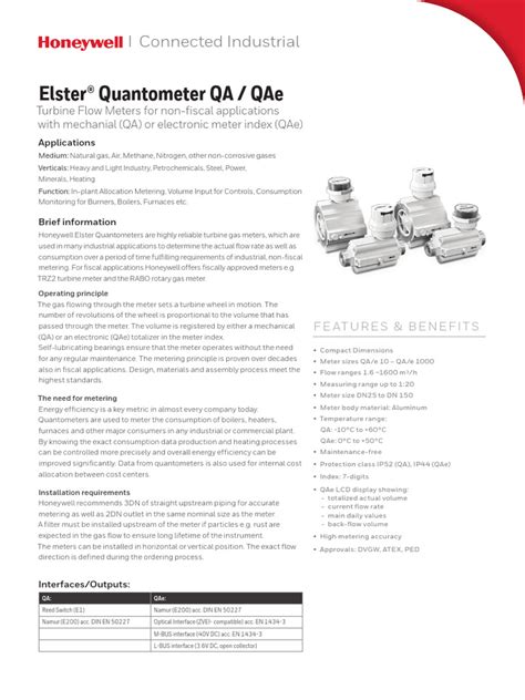 Elster Qa Qae Datasheet En Pdf