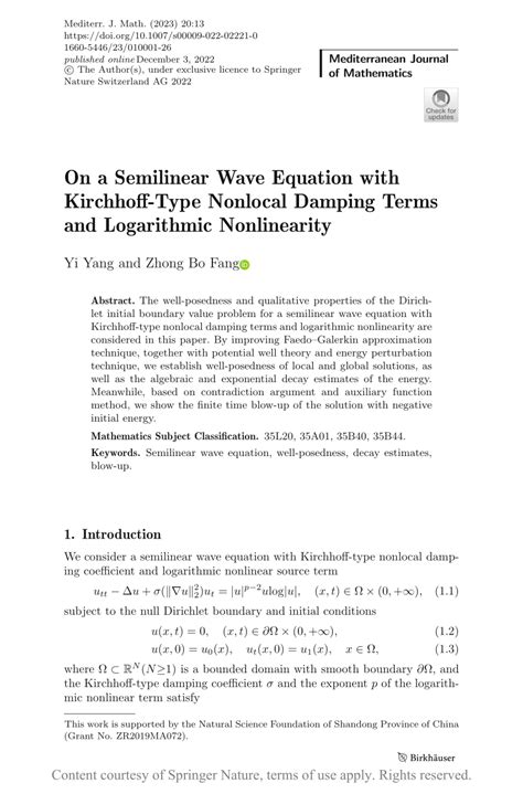 On A Semilinear Wave Equation With Kirchhoff Type Nonlocal Damping