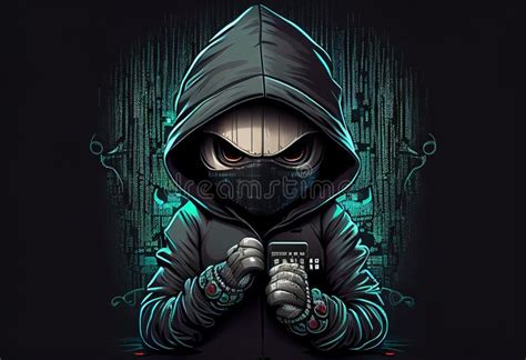 Anonymous Cute Hacker Concept Of Hacking Cybersecur Illustration Ai