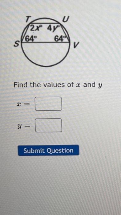 Solved Find The Values Of X And Y Chegg Com Solved Find The Values Of X And Y Chegg Com