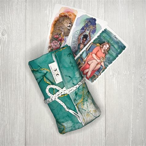 Green And Gold Tarot Wrap Tarot Deck Storage Cloth Mystical Tarot Card