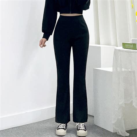 여리블랑 무배 기본 데일리 골지 슬림 스판 핀턱 하이웨스트 부츠컷 밴딩 팬츠 나팔 레깅스 바지