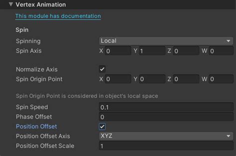 Vertex Animation Shader Docs