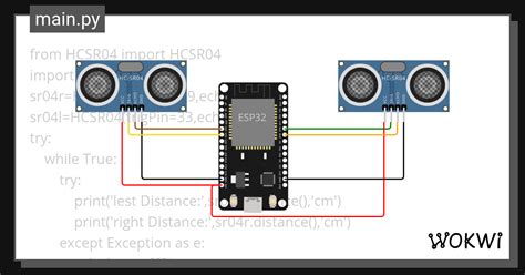 一次控制兩個超音波 Wokwi Esp32 Stm32 Arduino Simulator