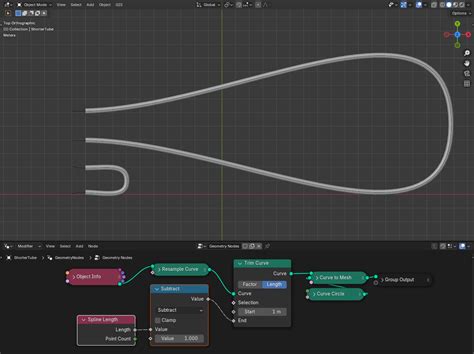 Geometry Nodes Trim Specific Length From Both Ends Of Curve For Splines With Varying Length