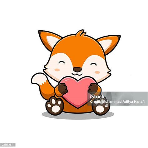 귀여운 여우 포옹 사랑 베개 마스코트 캐릭터 아이콘 그림 웹 랜딩 페이지 배너 스티커 카드에 적합한 플랫 만화 스타일 0명에 대한 스톡 벡터 아트 및 기타 이미지 Istock