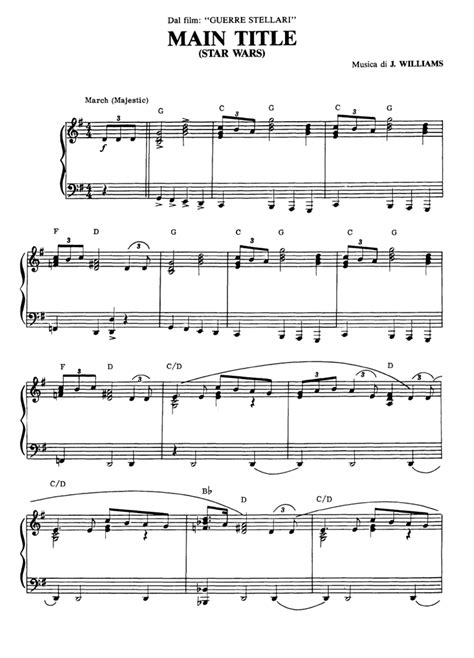 Star Wars Main Title Easy Piano Sheet Music Easy Sheet Music