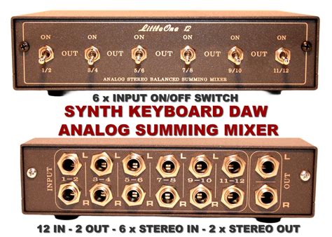 12 Input Analog Keyboard Synth Daw Summing Mixer Box Trs Input Stereo