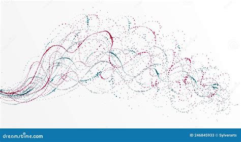Dots Particles Flowing Array Vector Abstract Background Biology